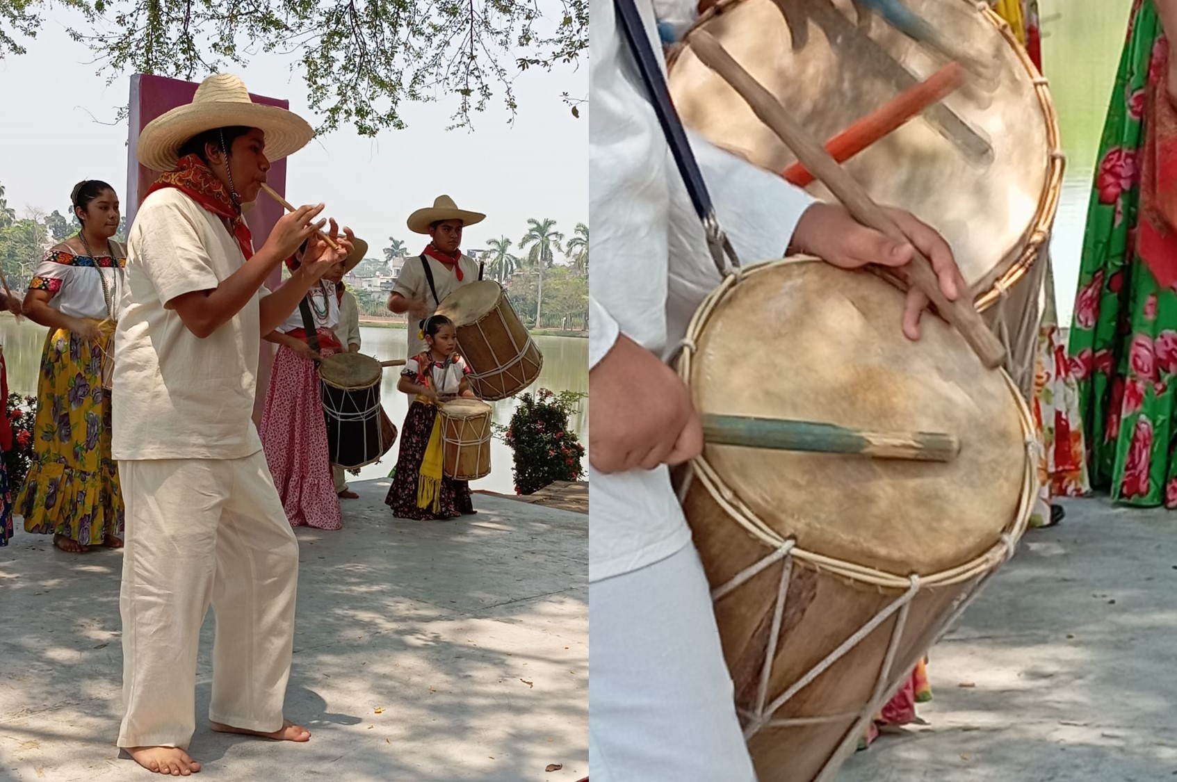 Tambores y flautas de carrizo - La Chispa de Tabasco
